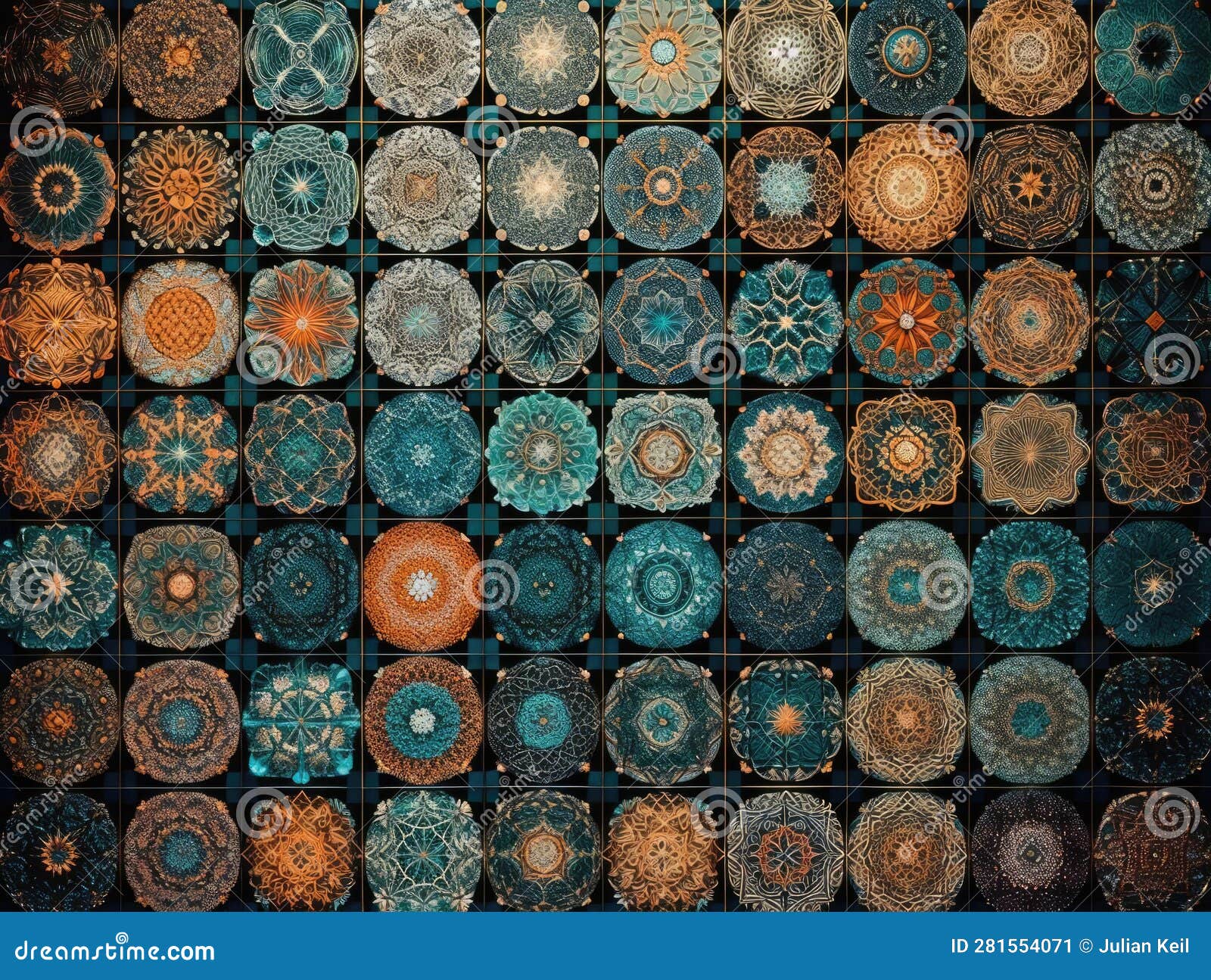 AI Grid Intricate Unique Geometric Patterns Macro Stock Illustration ...