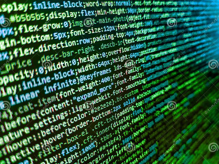Shallow Depth Of Field Effect Abstract Computer Script Source Code