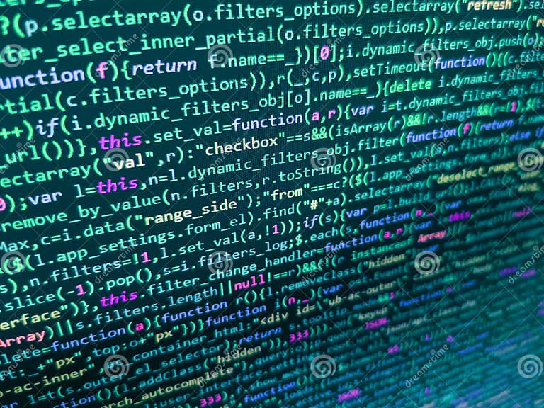 Shallow Depth Of Field Effect Futuristic Source Code Digital Data Telemetry Motion Graphic