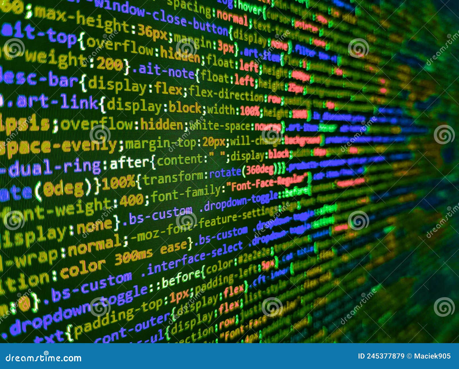 Shallow Depth of Field, Selective Focus Effect. Writing Programming Functions on Laptop ...