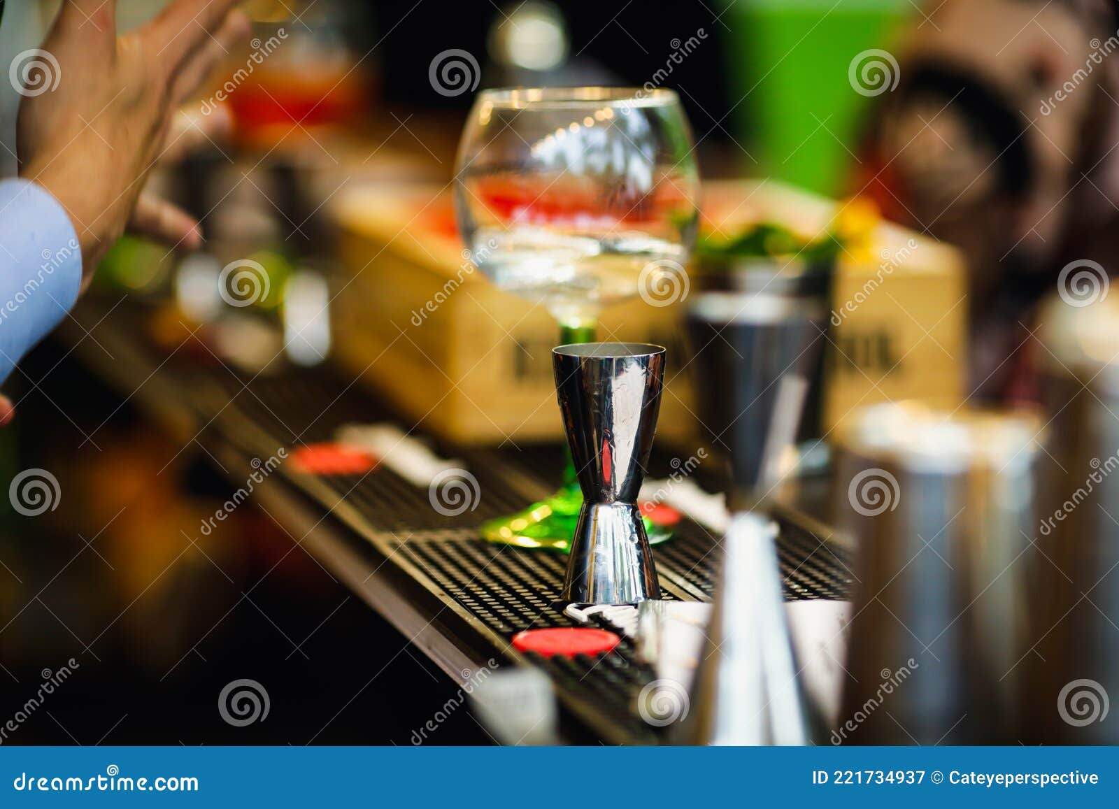 Shallow Depth of Field Selective Focus Image with Alcohol Jiggers of a ...