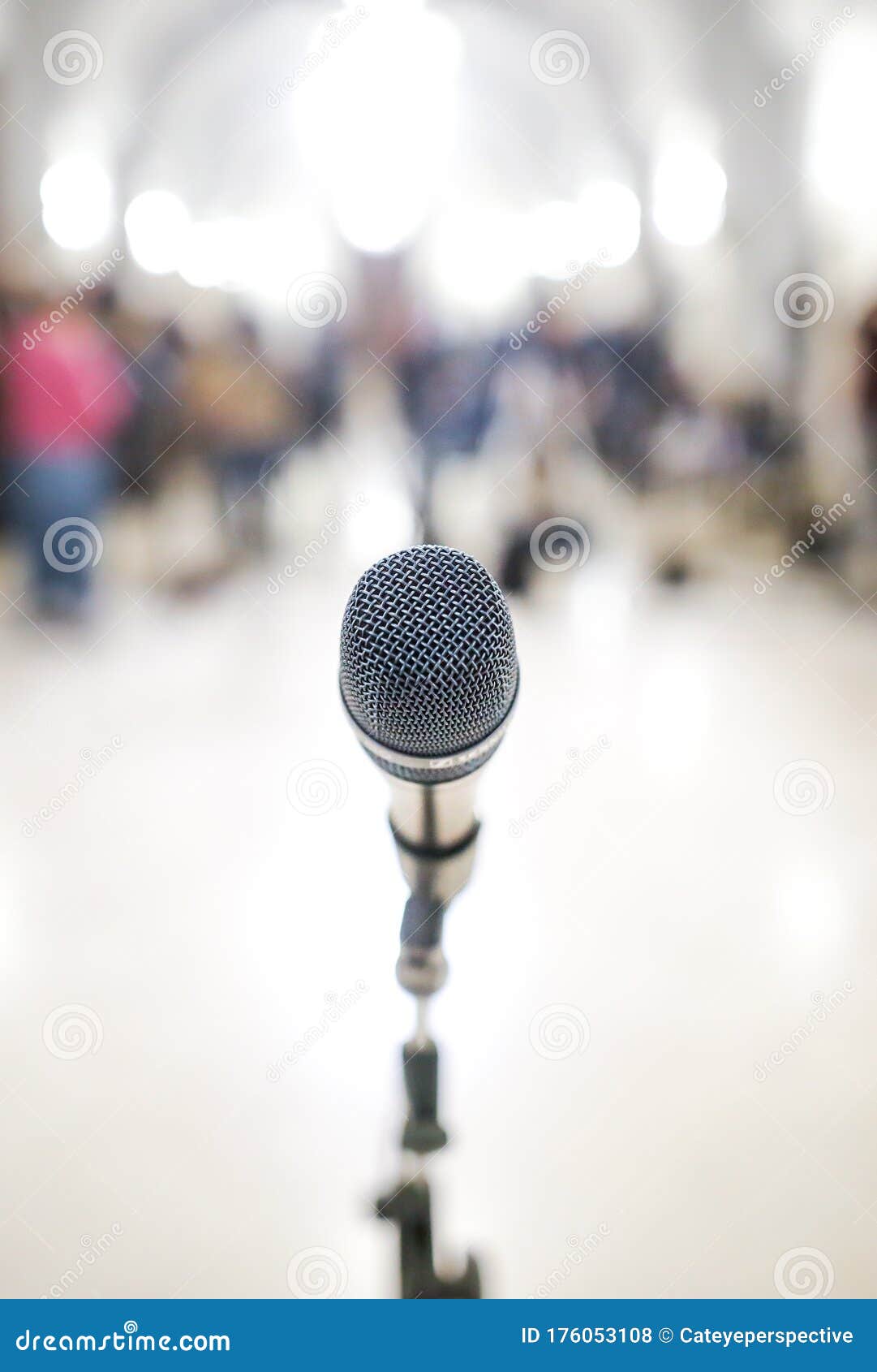 Shallow Depth of Field Selective Focus Image with a Microphone in Front ...
