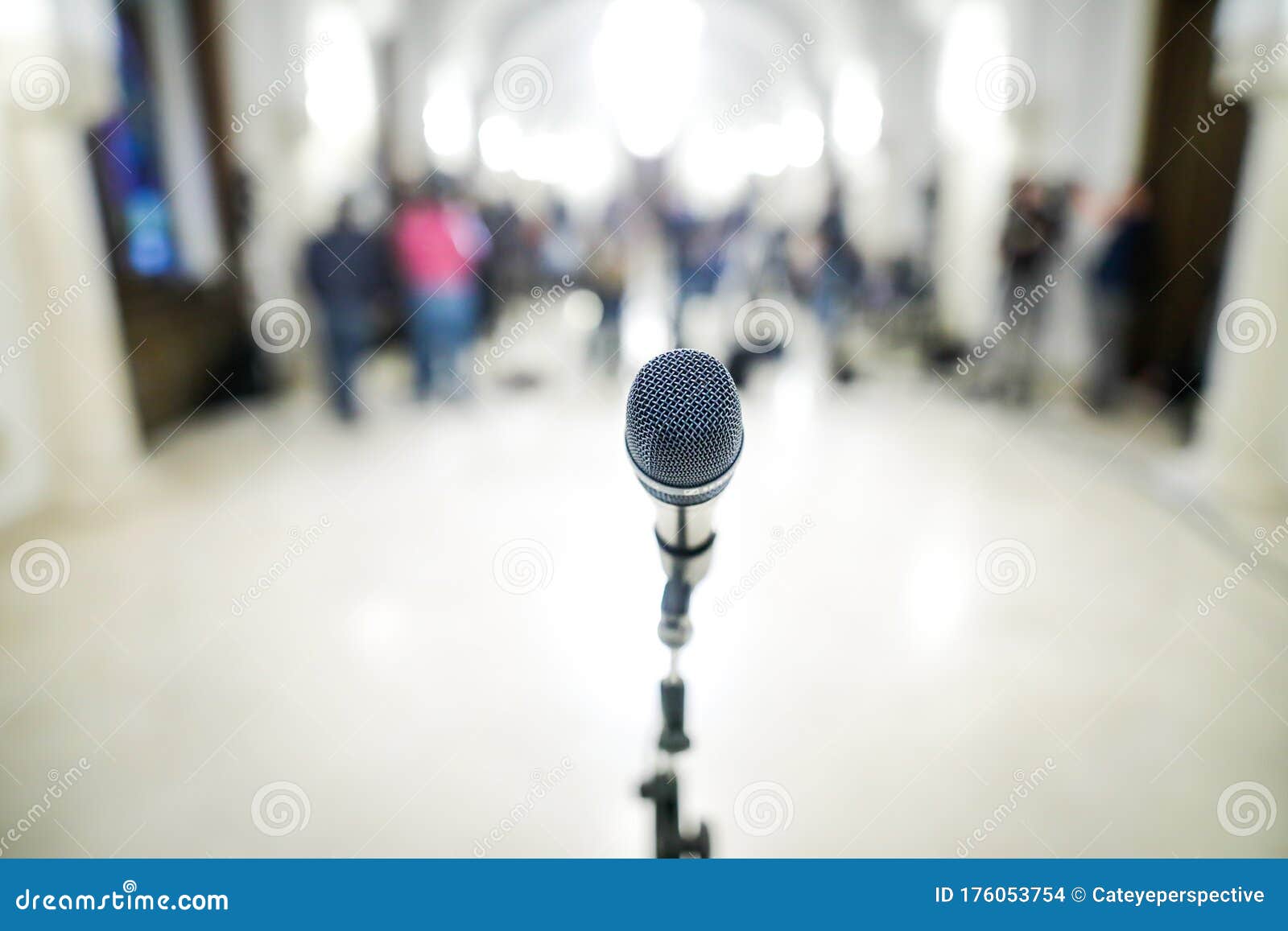 Shallow Depth of Field Selective Focus Image with a Microphone in Front ...
