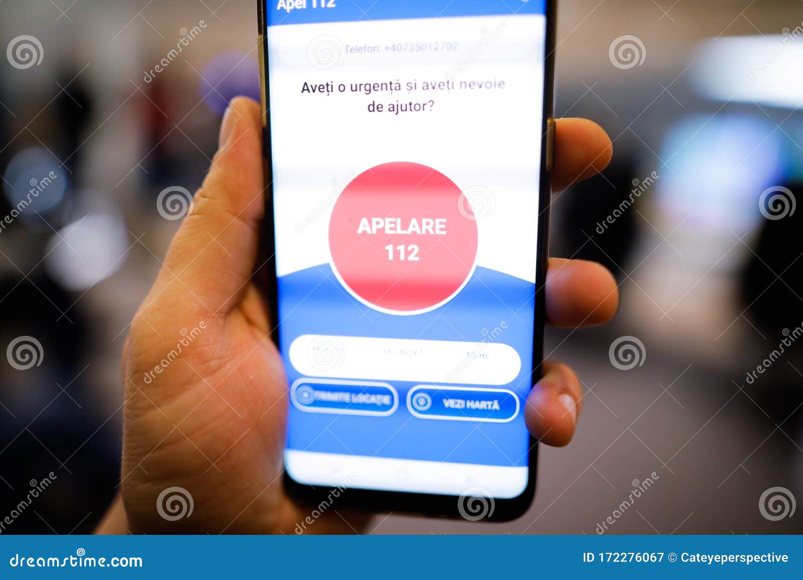 Shallow Depth of Field Selective Focus Image with Romanian 112 ...