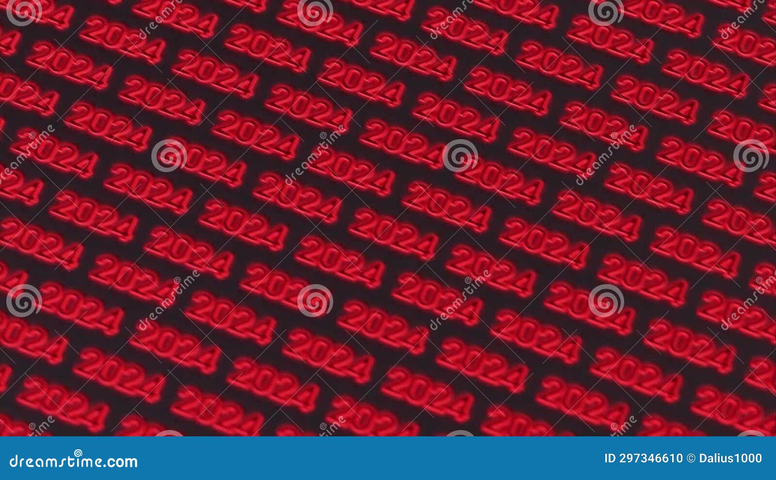 Shallow Focus Background for 2024 Years - Red - 3D Animation Render ...