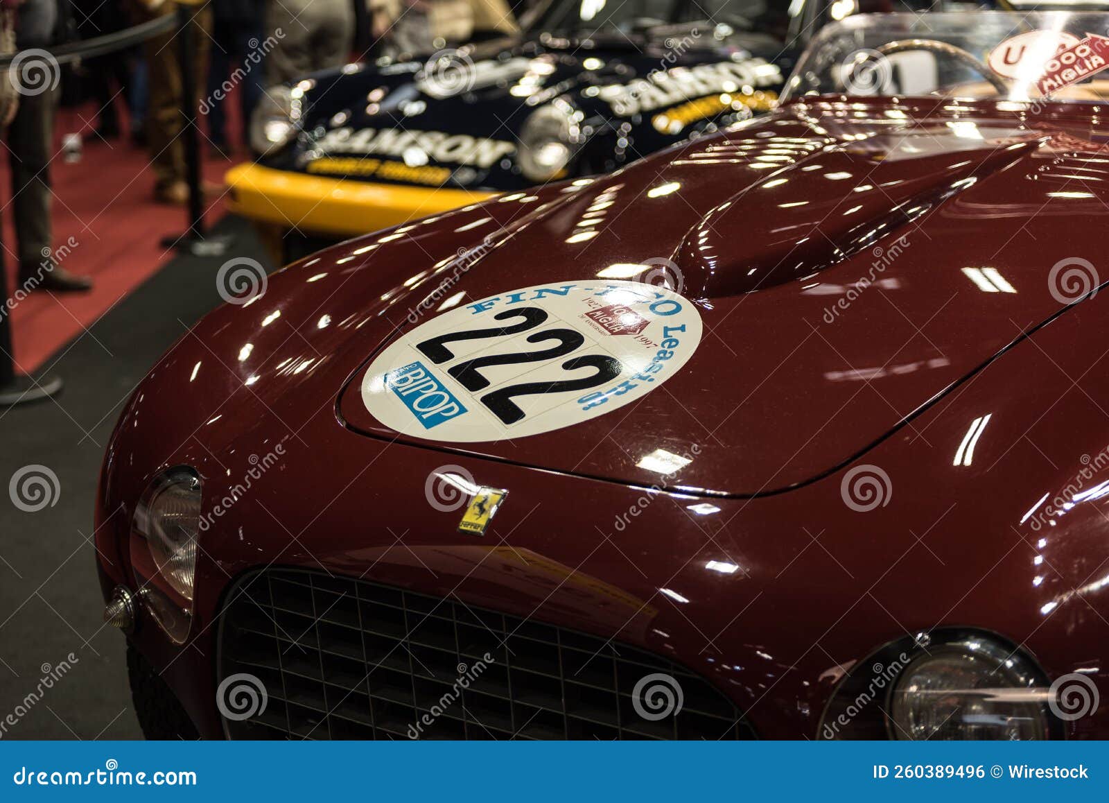 Shallow Focus Front Three-quarter View of the Red Ferrari Racecar ...