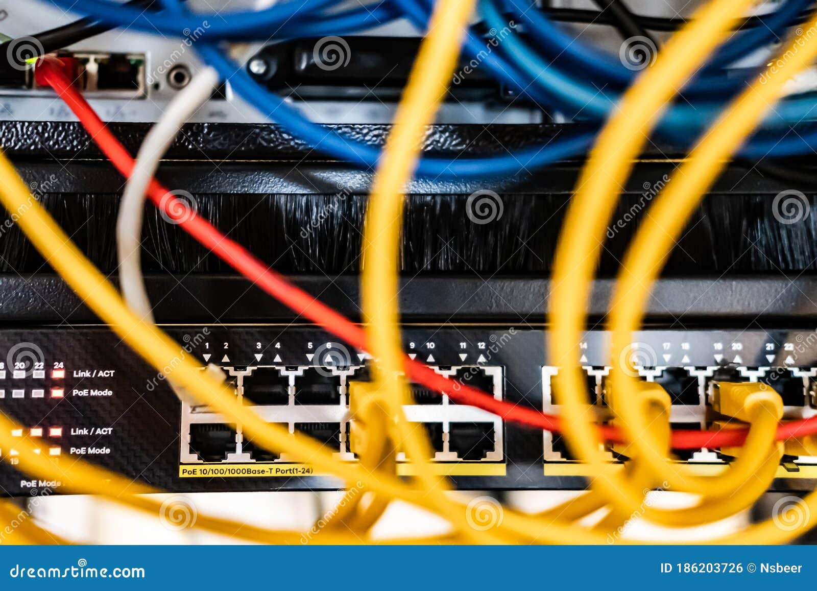 Shallow Focus of a Newly Installed, Gigabit Core Switch with PoE ...