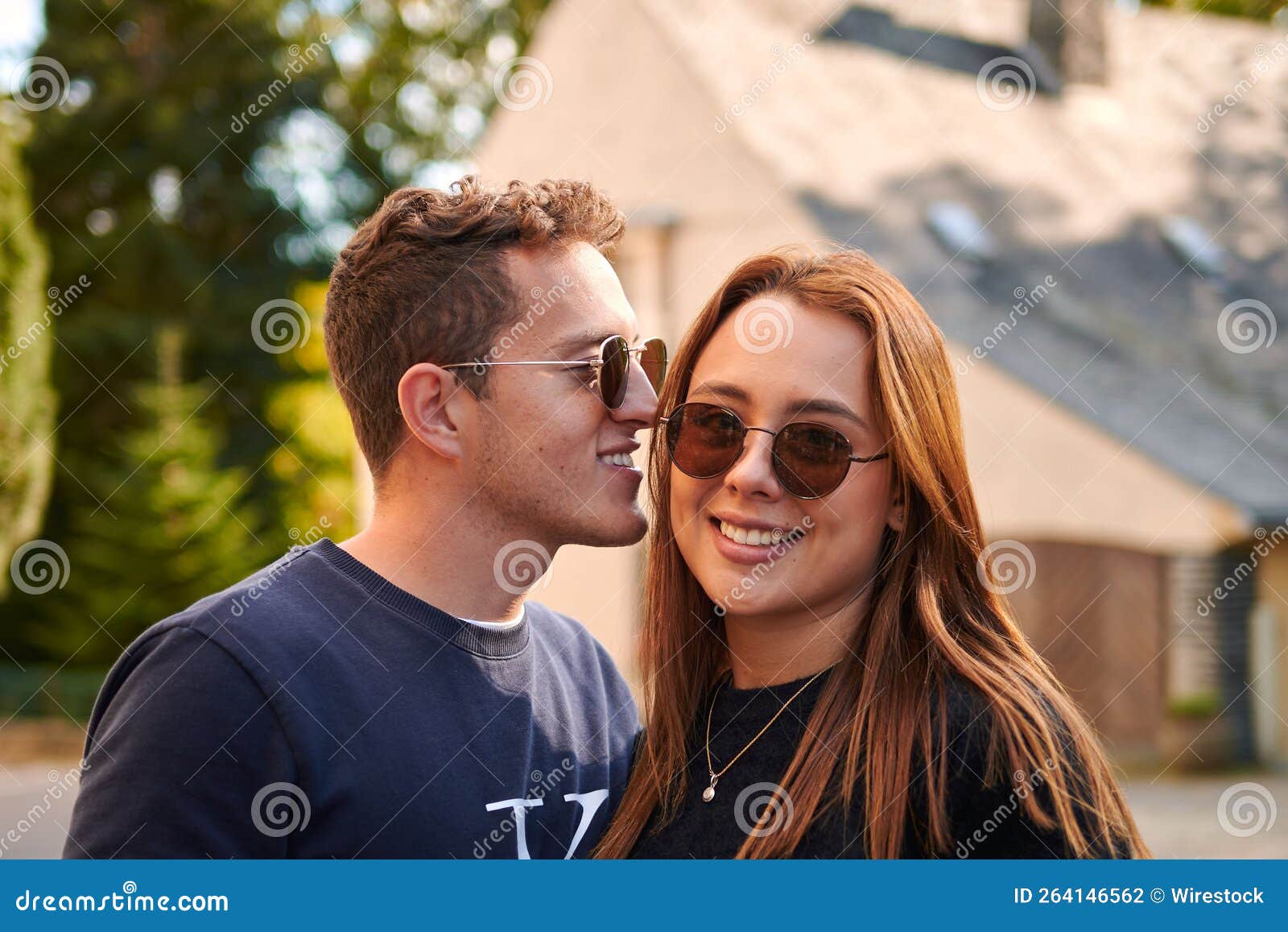 Shallow Focus Portrait of Lovely Young Hispanic Couple Standing in the ... Shallow Focus Portrait of Lovely Young Hispanic Couple Standing in the ...