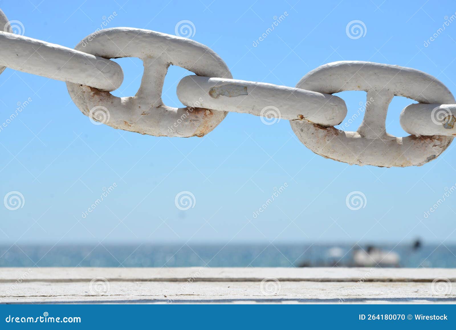 Shallow Focus Shot of White Rusty Interlinked Chains Stock Photo ...