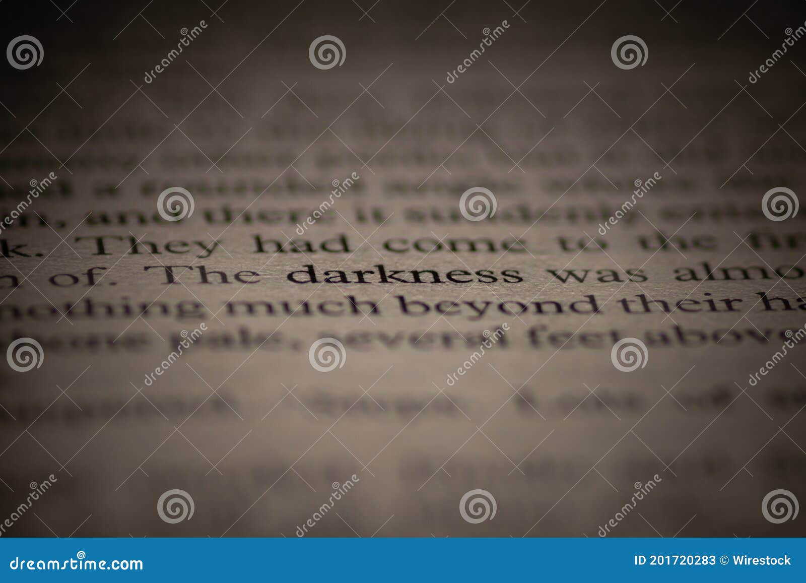 Shallow Focus Shot of the Word Darkness in a Vintage Book Stock Image ...