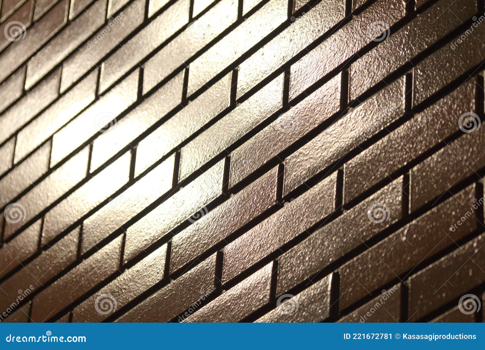 Shallow Focus of Sun Light Reflecting Off Glossy Brown Subway Tile ...