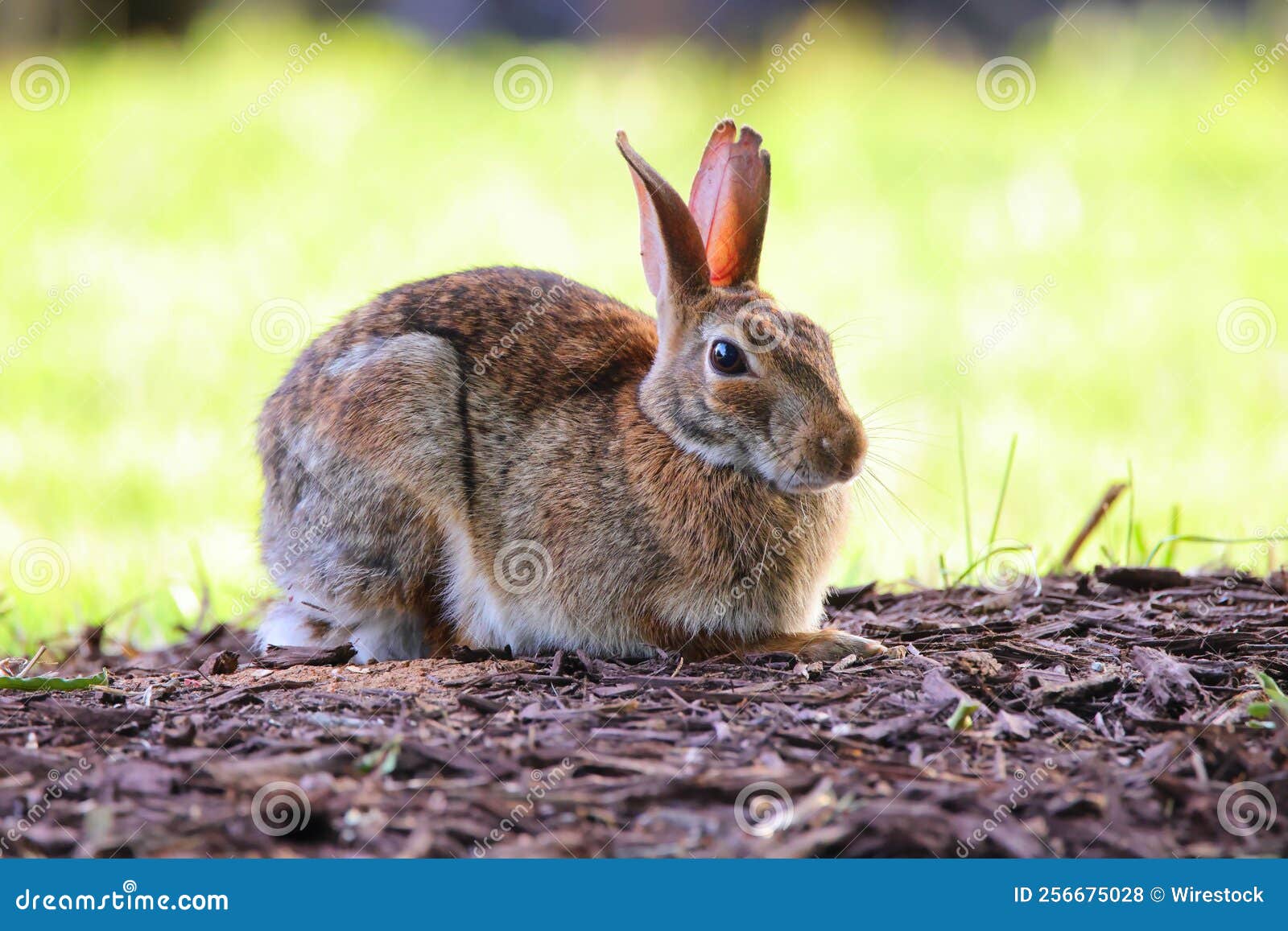 Shallow Focus of a Swamp Rabbit Sitting on a Dry Foliage in a Forest ...