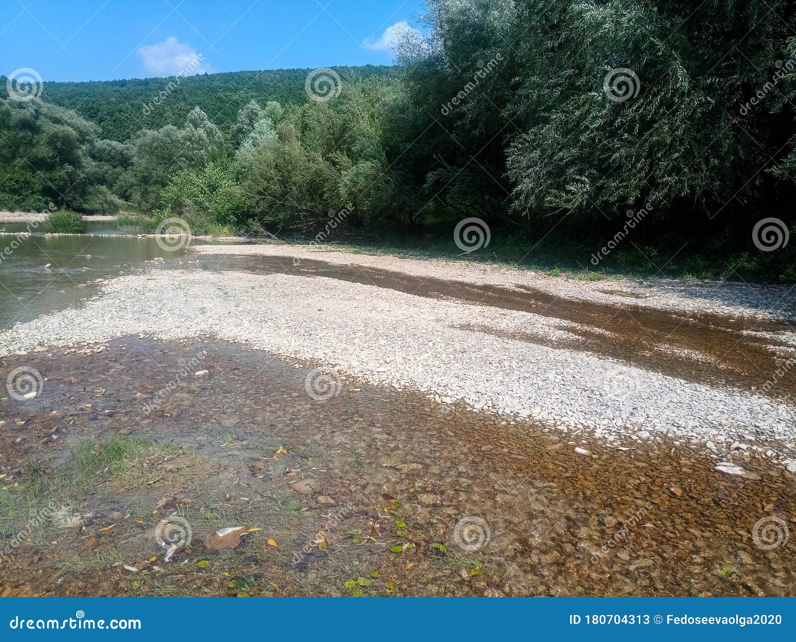 Shallow Mountain River, the Bottom of a Mountain River of Stones and ...