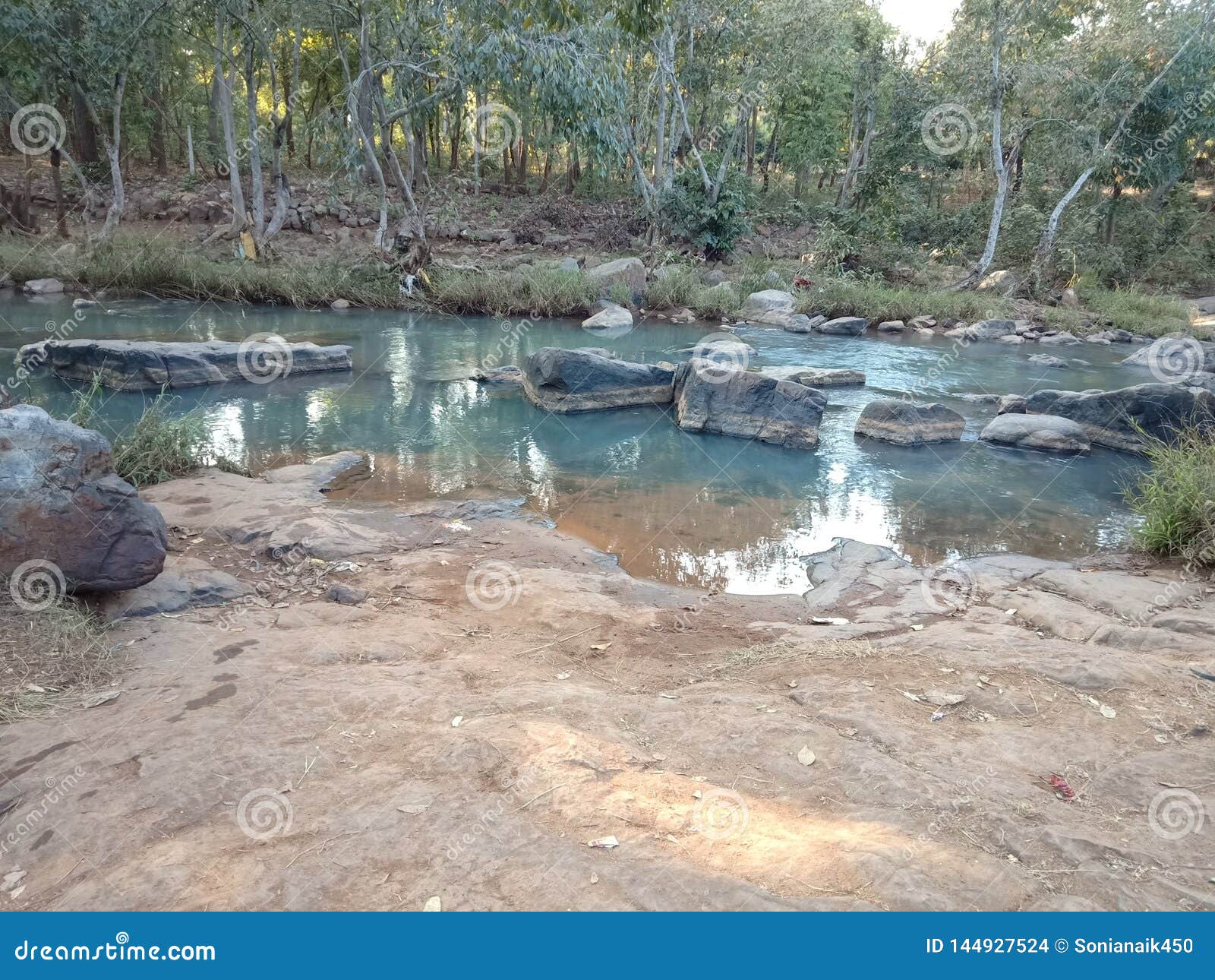 Shallow Mountain Stream in Odisha Stock Photo - Image of stream, water ...