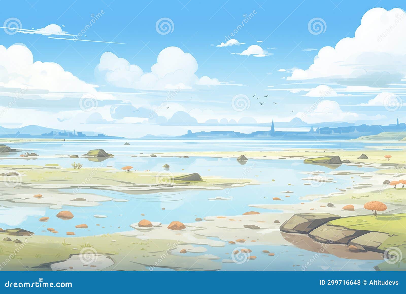 Shallow Pools on a Beach during Low Tide Stock Photo - Image of tide ...