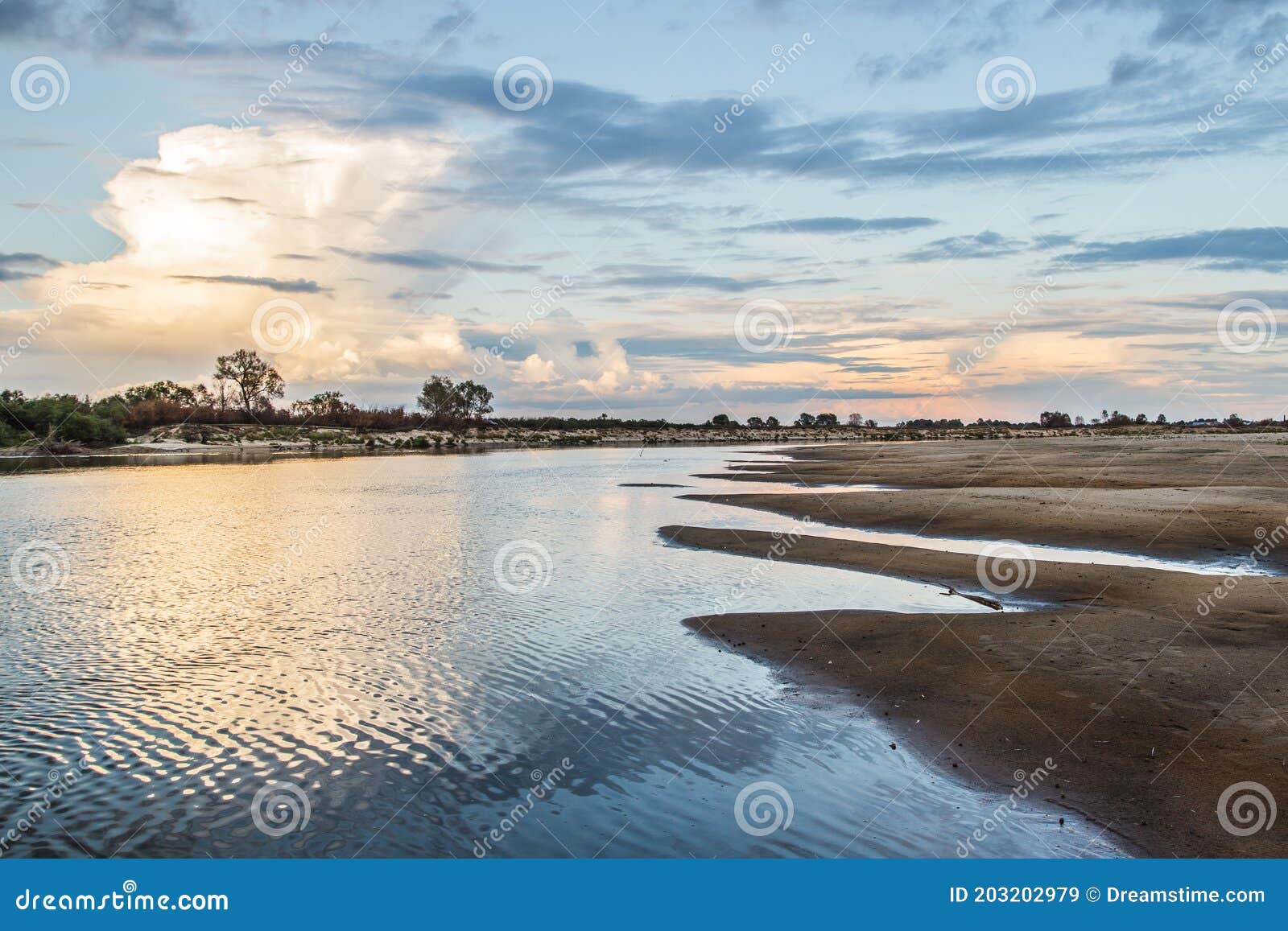 Shallow River Reflection of the Sky Stock Image - Image of mountain ...