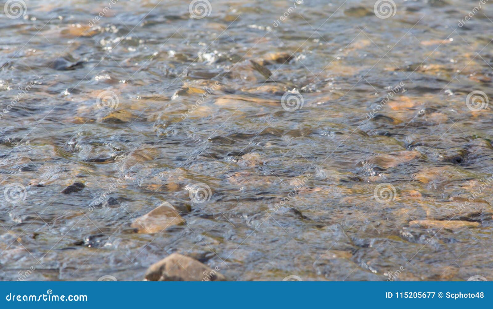 Shallow Stream Flowing Over Rocks Stock Image - Image of pebble, rock ...
