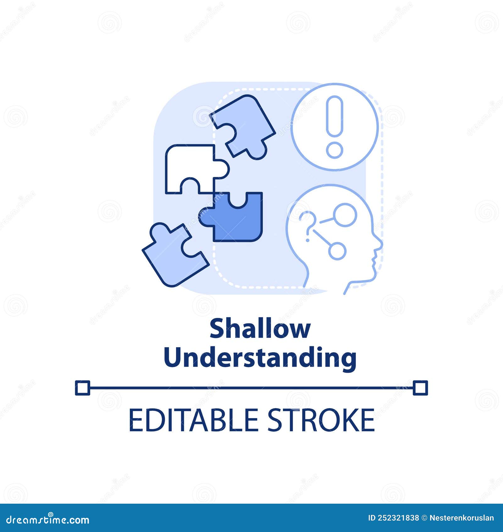 Shallow Understanding Light Blue Concept Icon Stock Vector ...