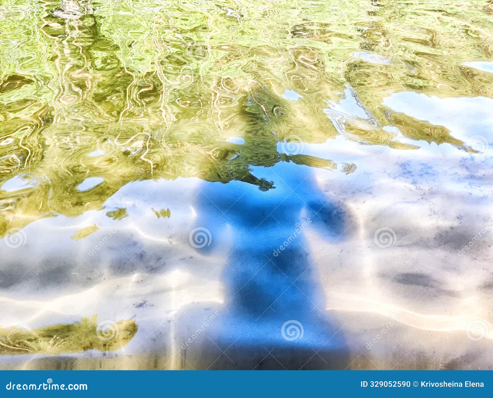Shallow Water Ripples Over a Sandy Bottom with Sunlight Reflecting Off ...