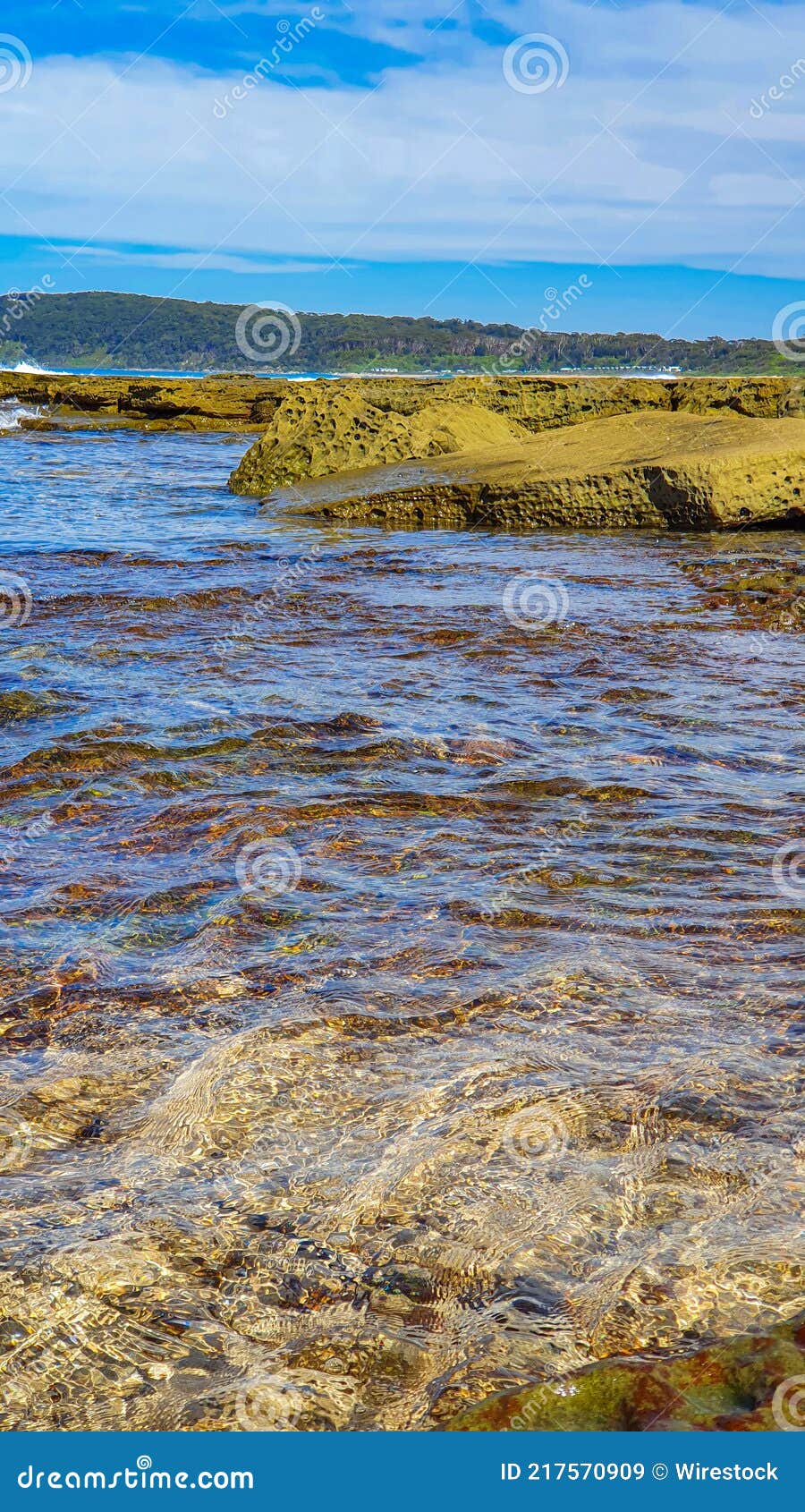 Shallow Water on a Rocky Beach Stock Image - Image of background, ocean ...