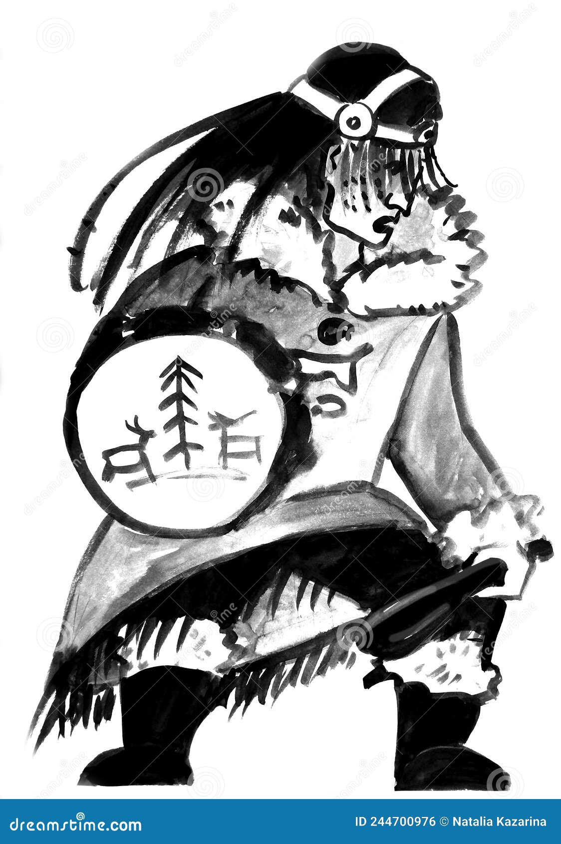 Shaman Dance Cartoon Vector | CartoonDealer.com #57056977