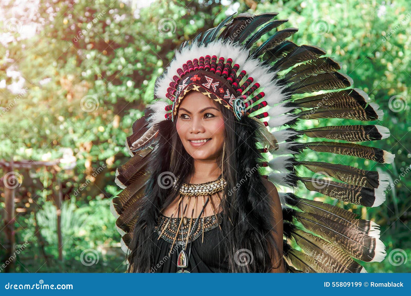 Shaman girl in jungle stock image. Image of body, fashion - 55809199