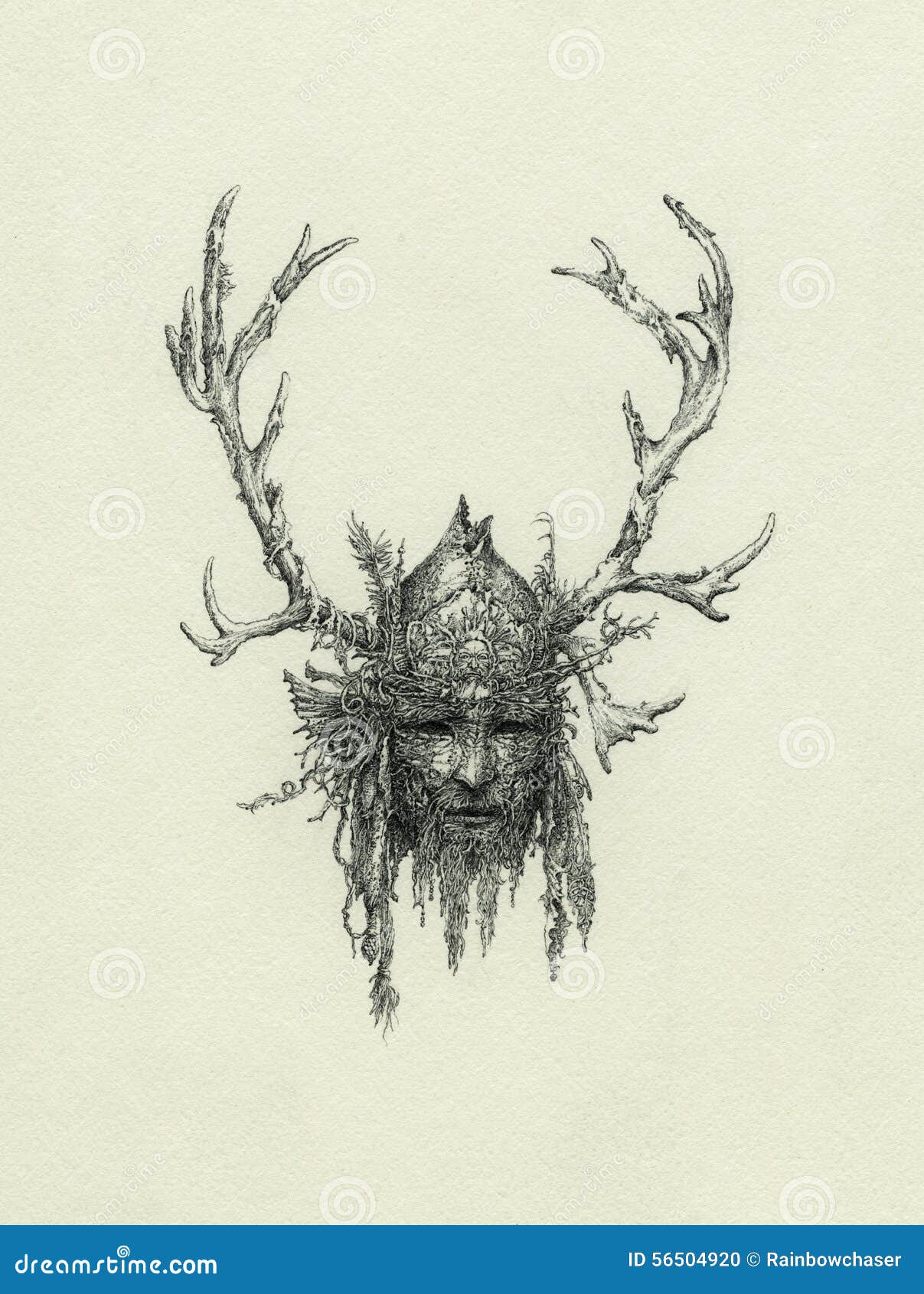 Shaman head stock illustration. Illustration of texture - 56504920