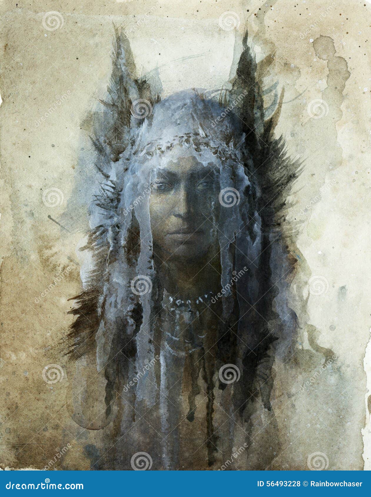 Shaman head stock illustration. Illustration of single - 56493228