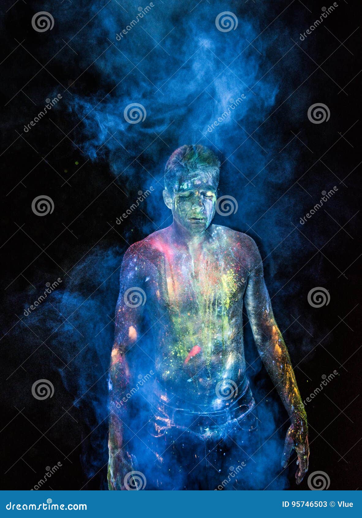 Shaman in a Trance State Practicing a Magical Divination Ritual Stock ...