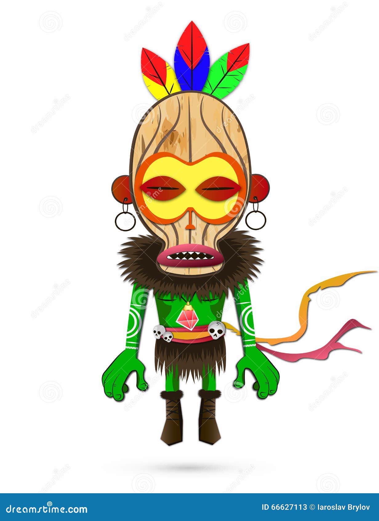 Shaman vector illustration stock vector. Illustration of culture - 66627113