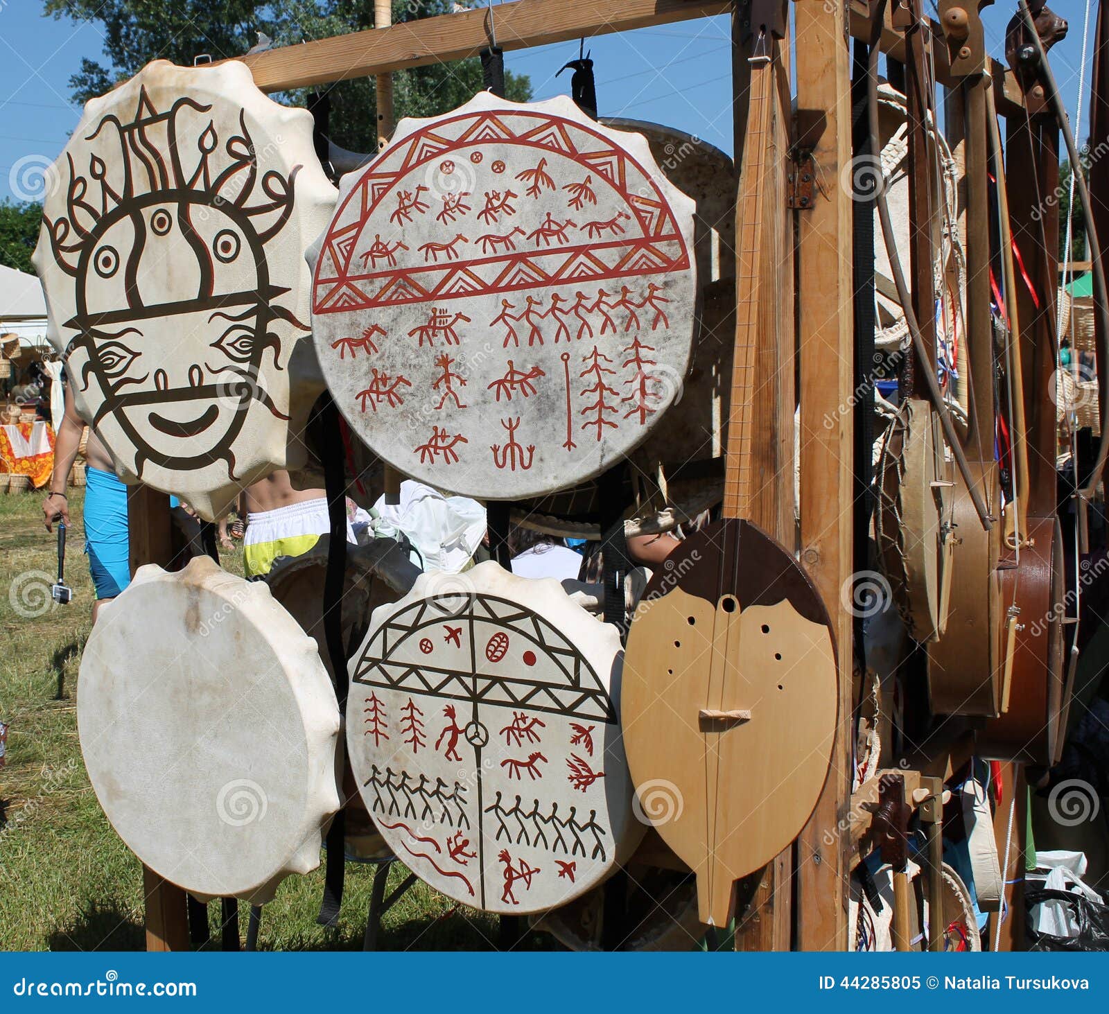 Shamanic drums stock image. Image of four, ornament, fair - 44285805