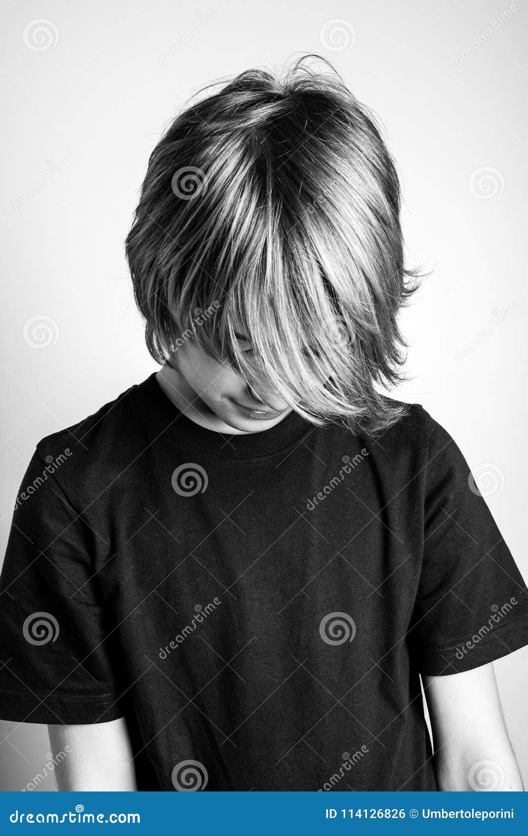 Shame Child Black and White Image Stock Photo - Image of preteen, child ...