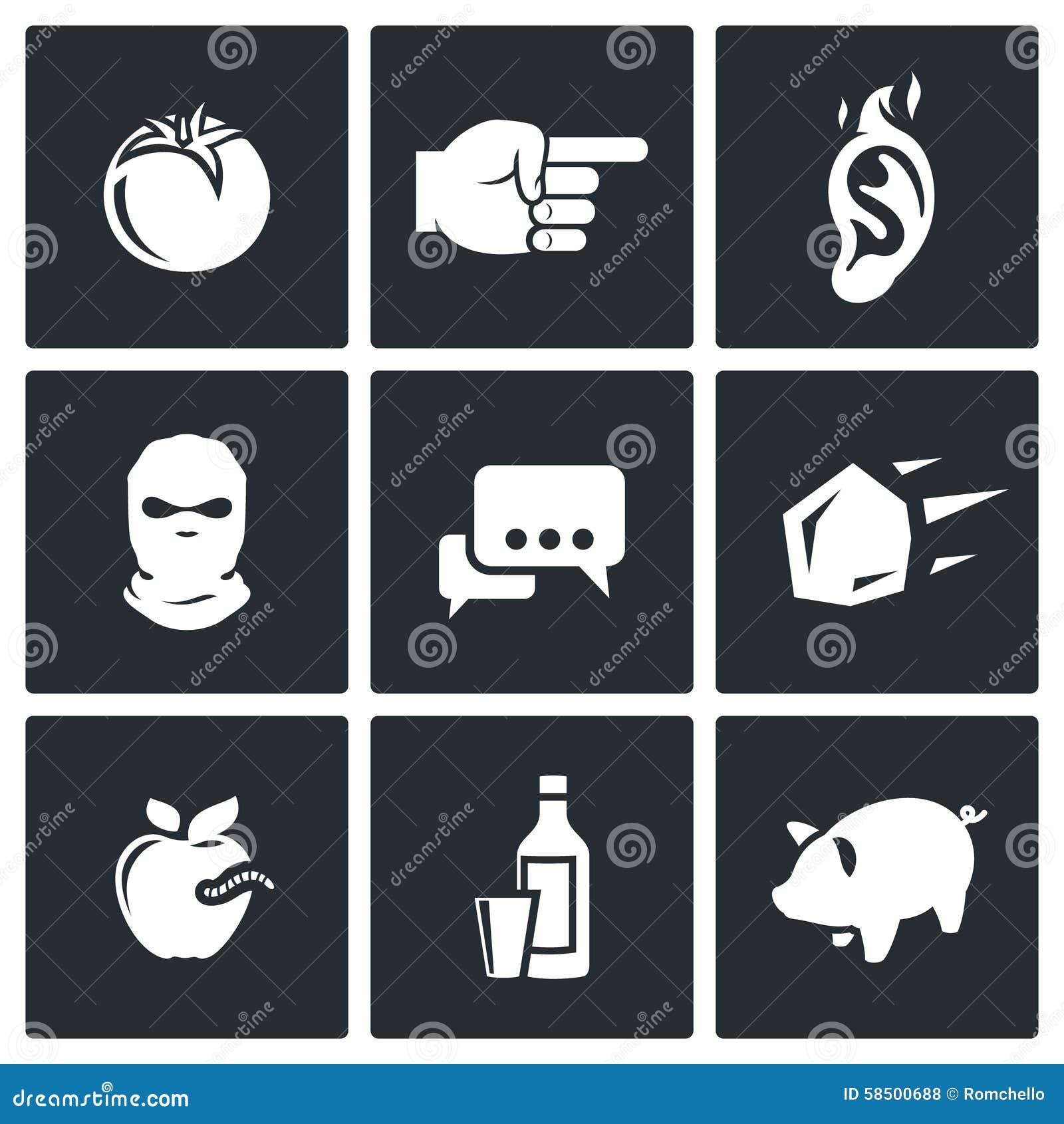 Shame, Ridicule Icons. Vector Illustration. Stock Illustration ...
