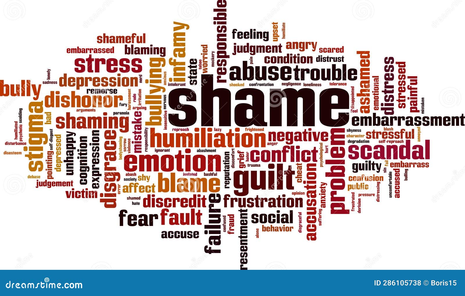 Shame word cloud stock vector. Illustration of state - 286105738