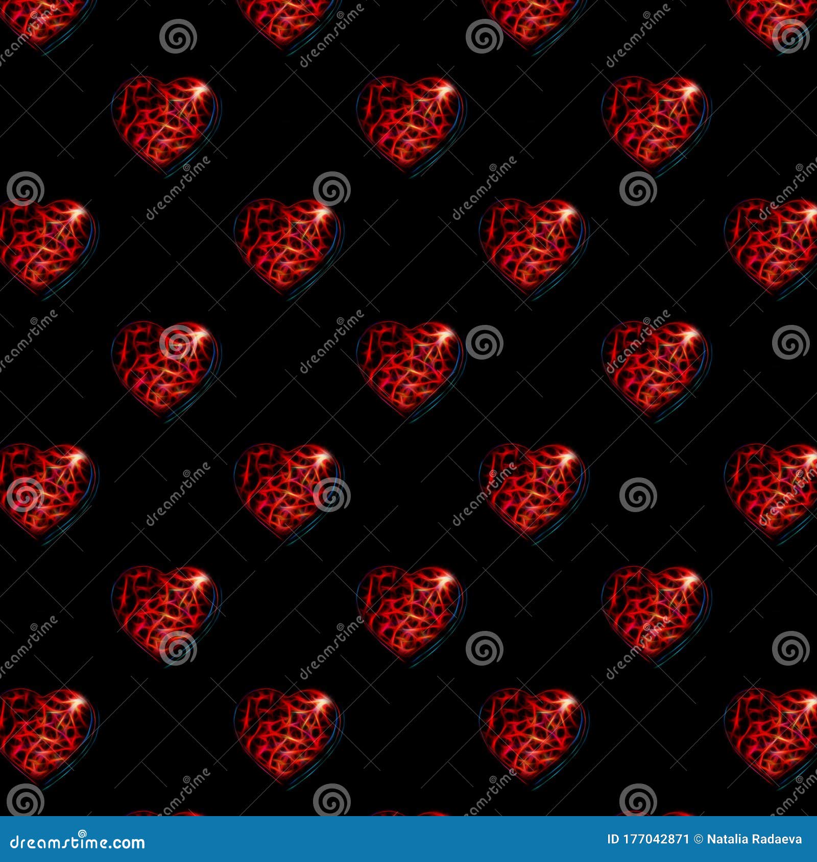 Shameless Pattern of 3D Hearts. Beautiful Heart Made of Fractal ...