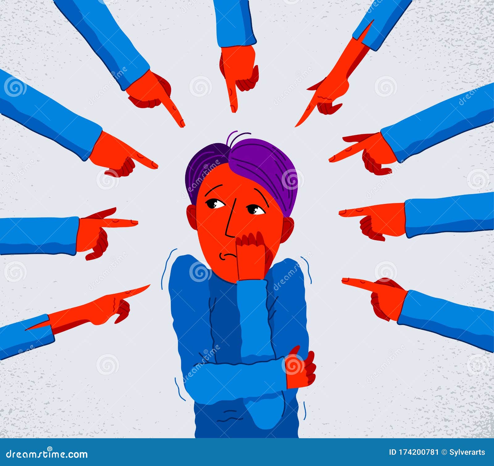 Shaming and Blaming Vector Concept, Hand Pointing Finger on Young Man ...