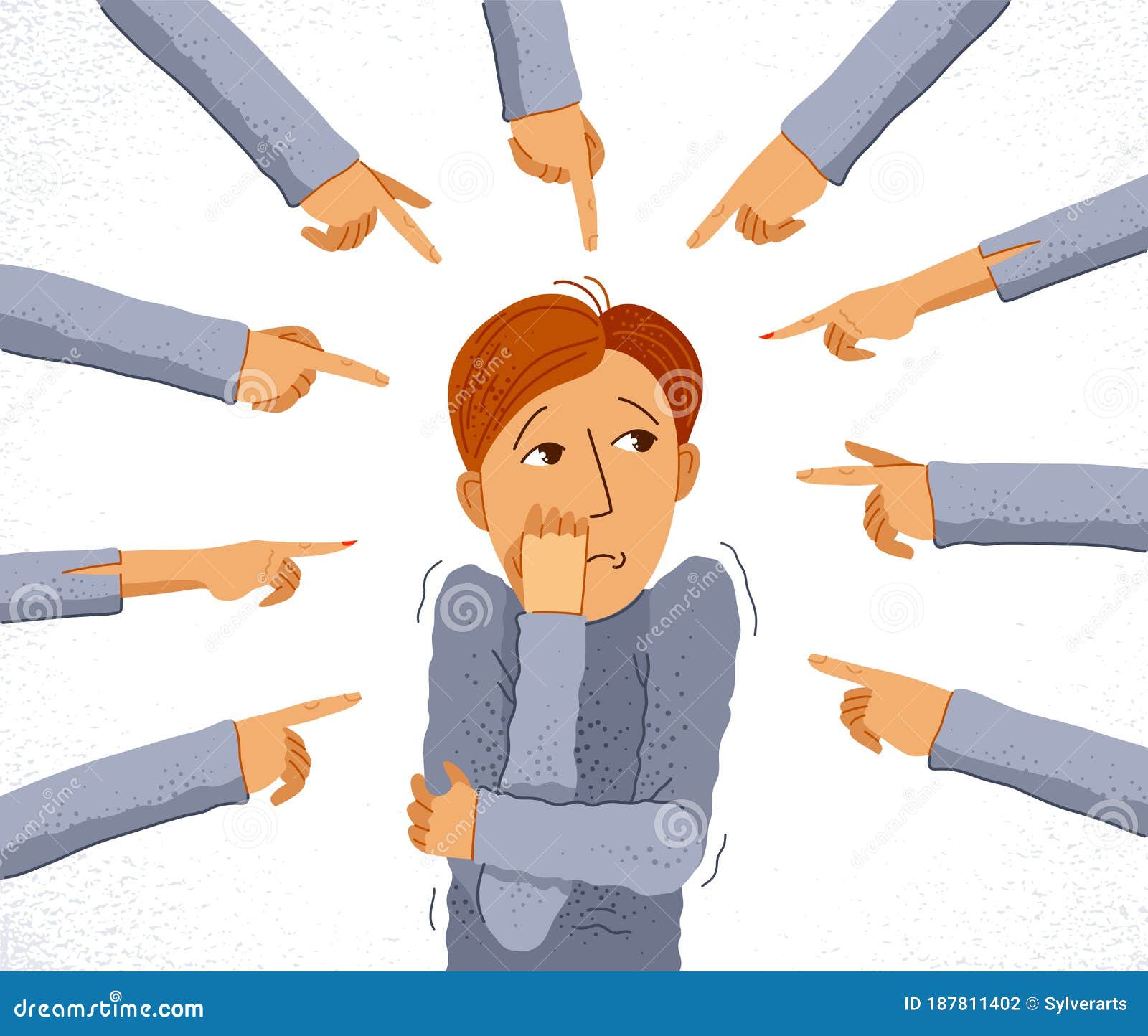 Shaming and Blaming Vector Concept, Hand Pointing Finger on Young Man ...