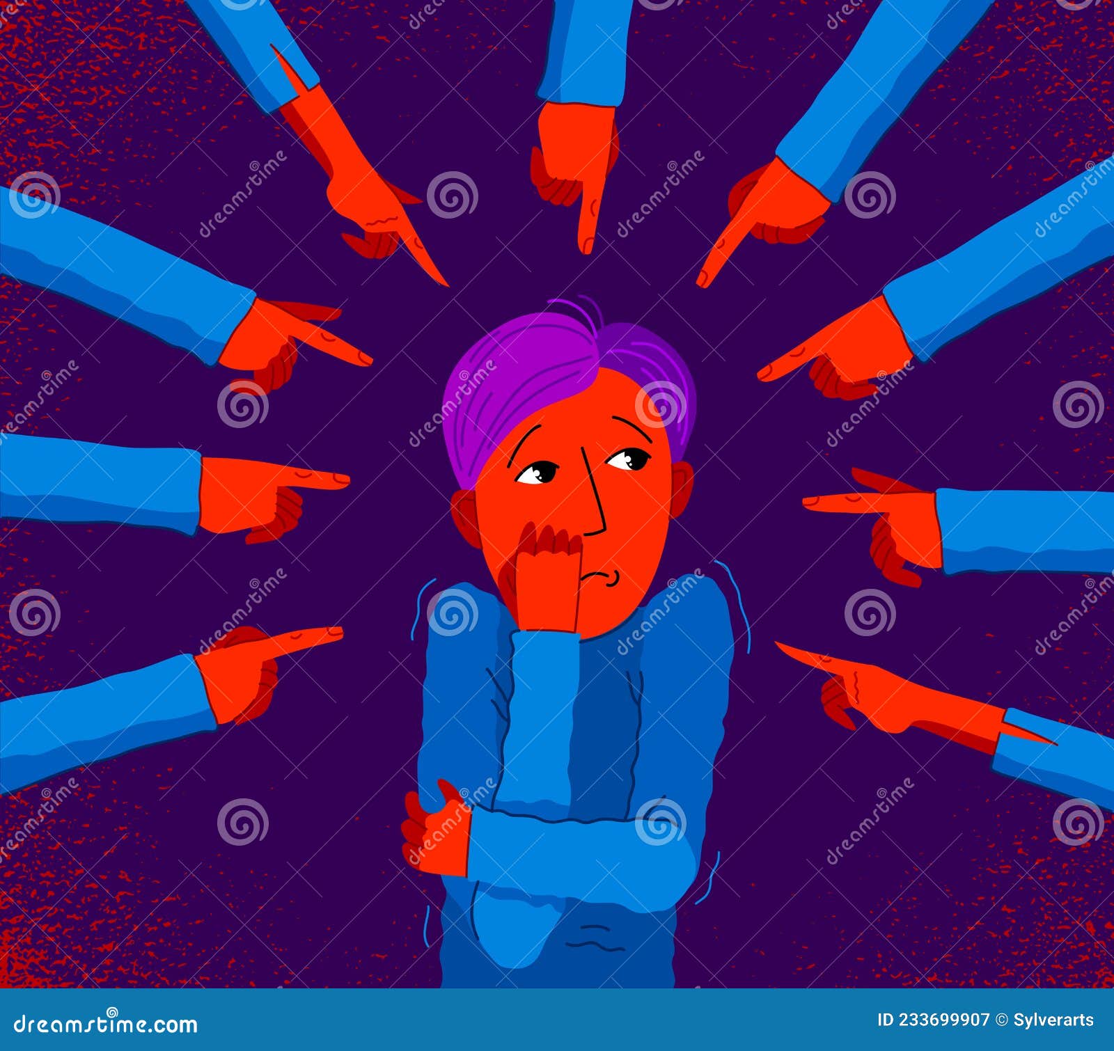 Shaming and Blaming Vector Concept, Hand Pointing Finger on Young Man ...