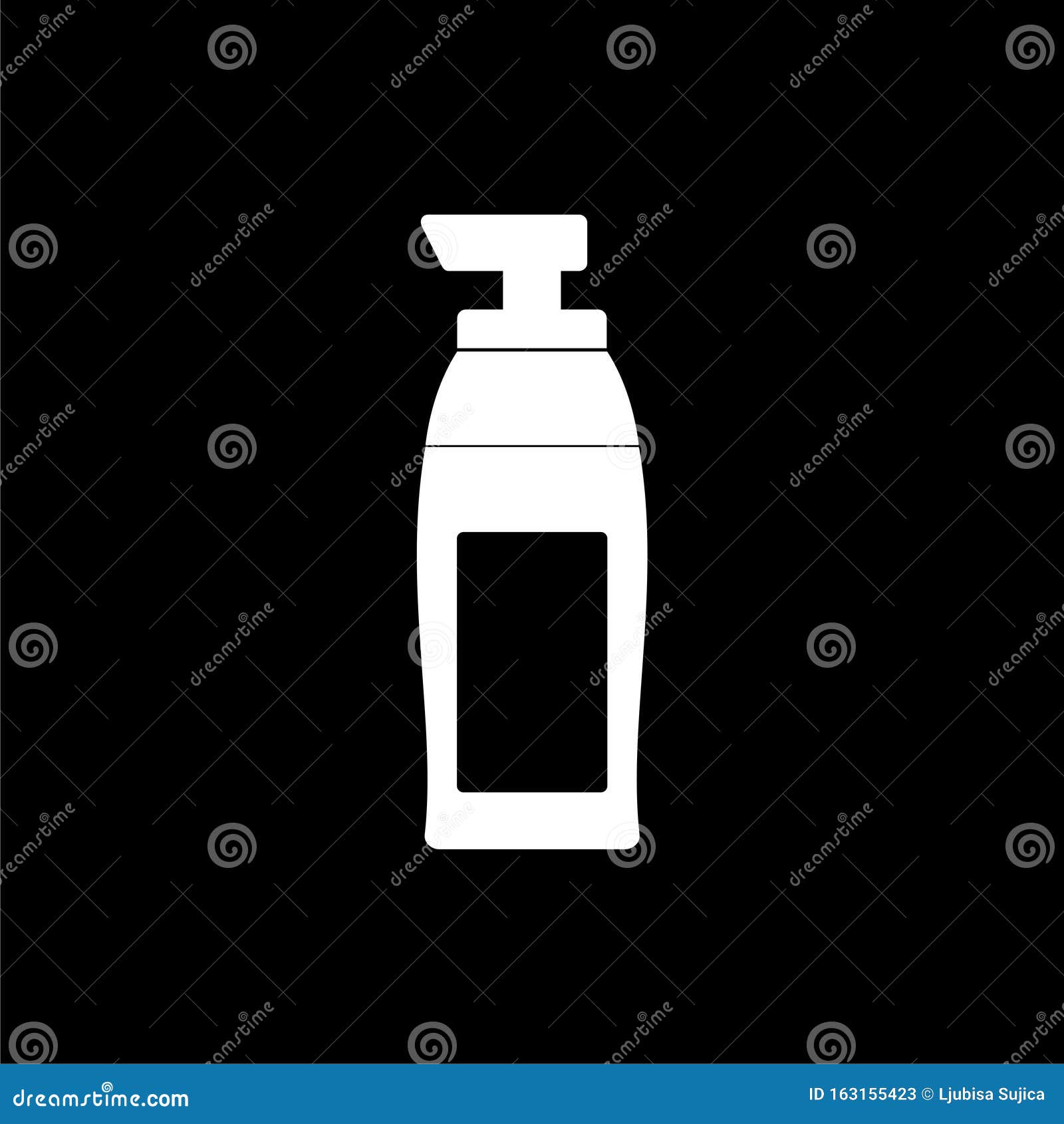 Shampoo Bottle Icon on Black Background Stock Vector - Illustration of ...
