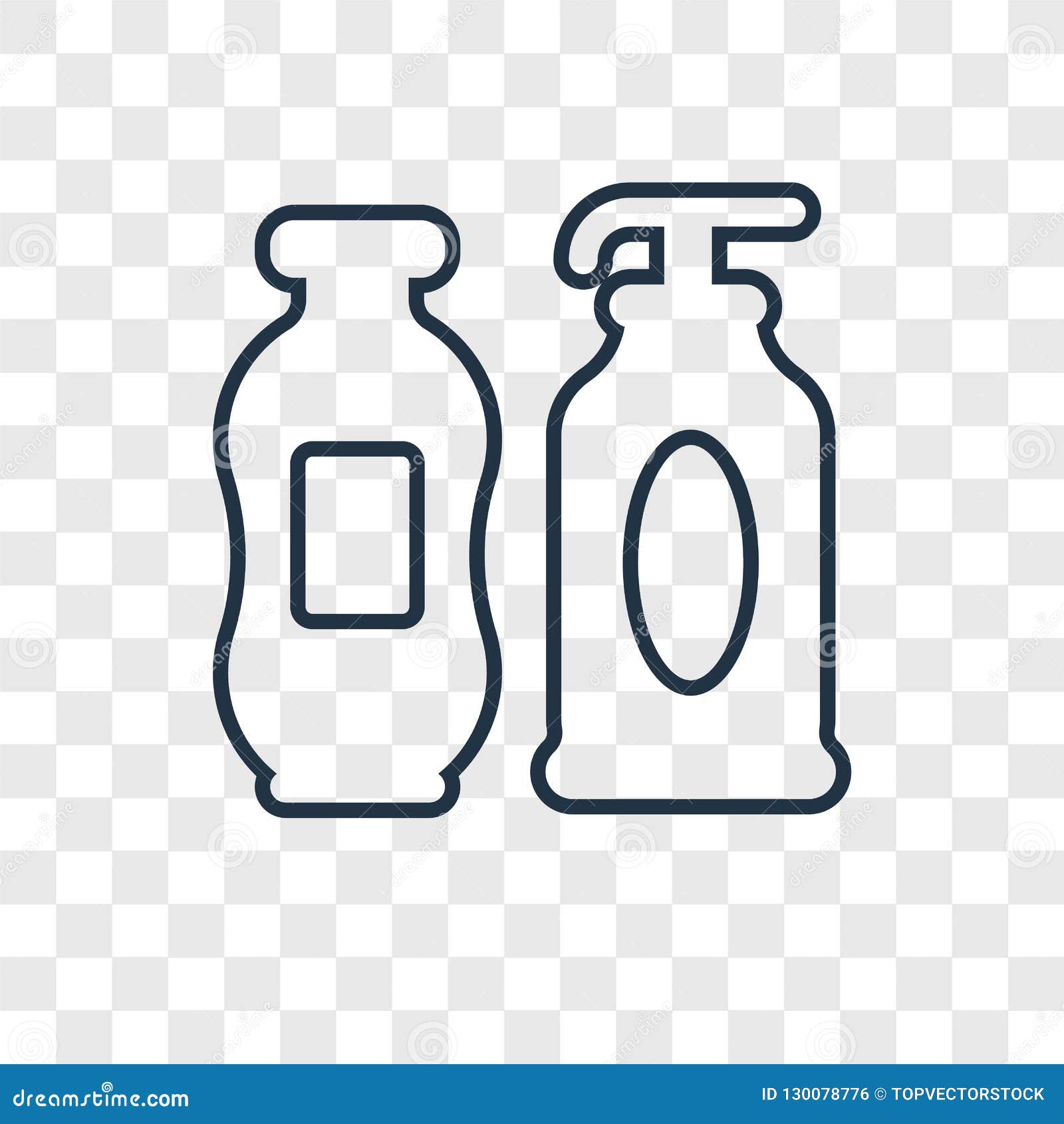 Shampoo Concept Vector Linear Icon Isolated on Transparent Background ...