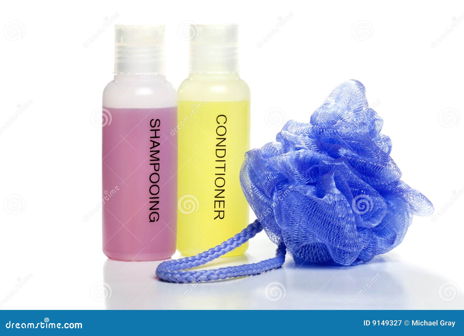 Shampoo Conditioner and Bath Sponge Stock Image - Image of brush, body ...