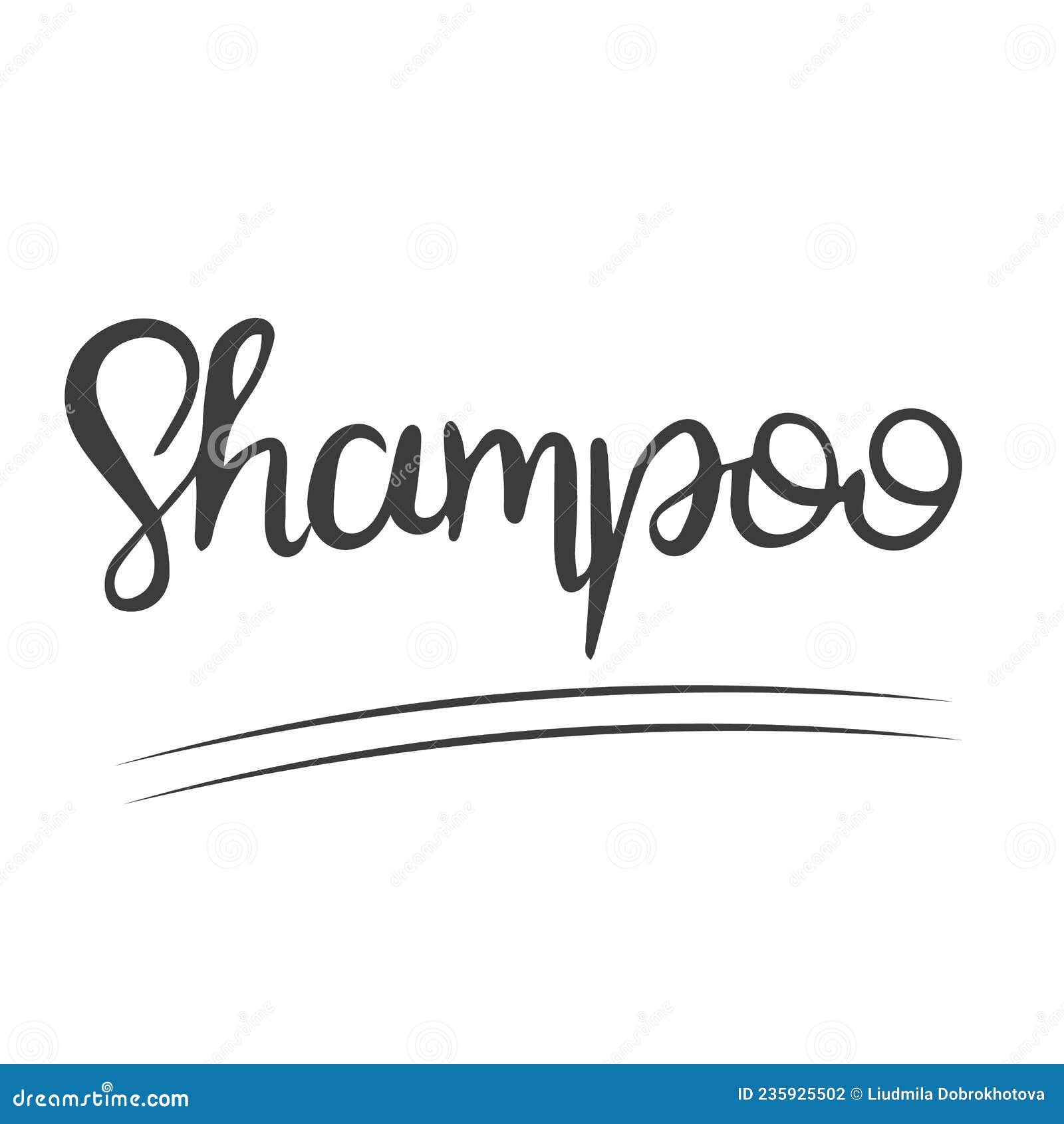 Shampoo Decorative Lettering Type Design. Simple Vector Illustration ...