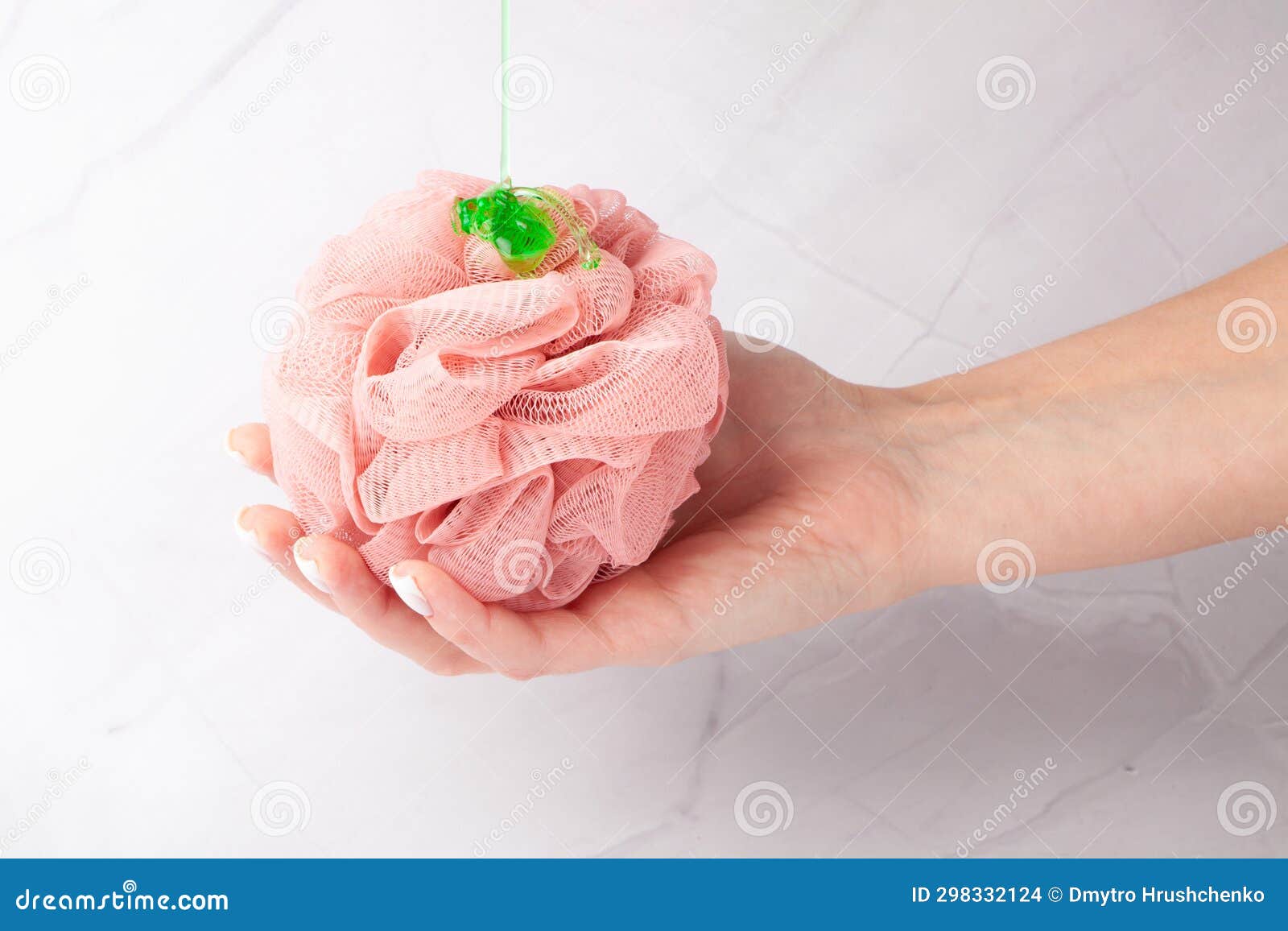 Shampoo is Flowing on the Bath Sponge in the Female Hand Stock Photo ...