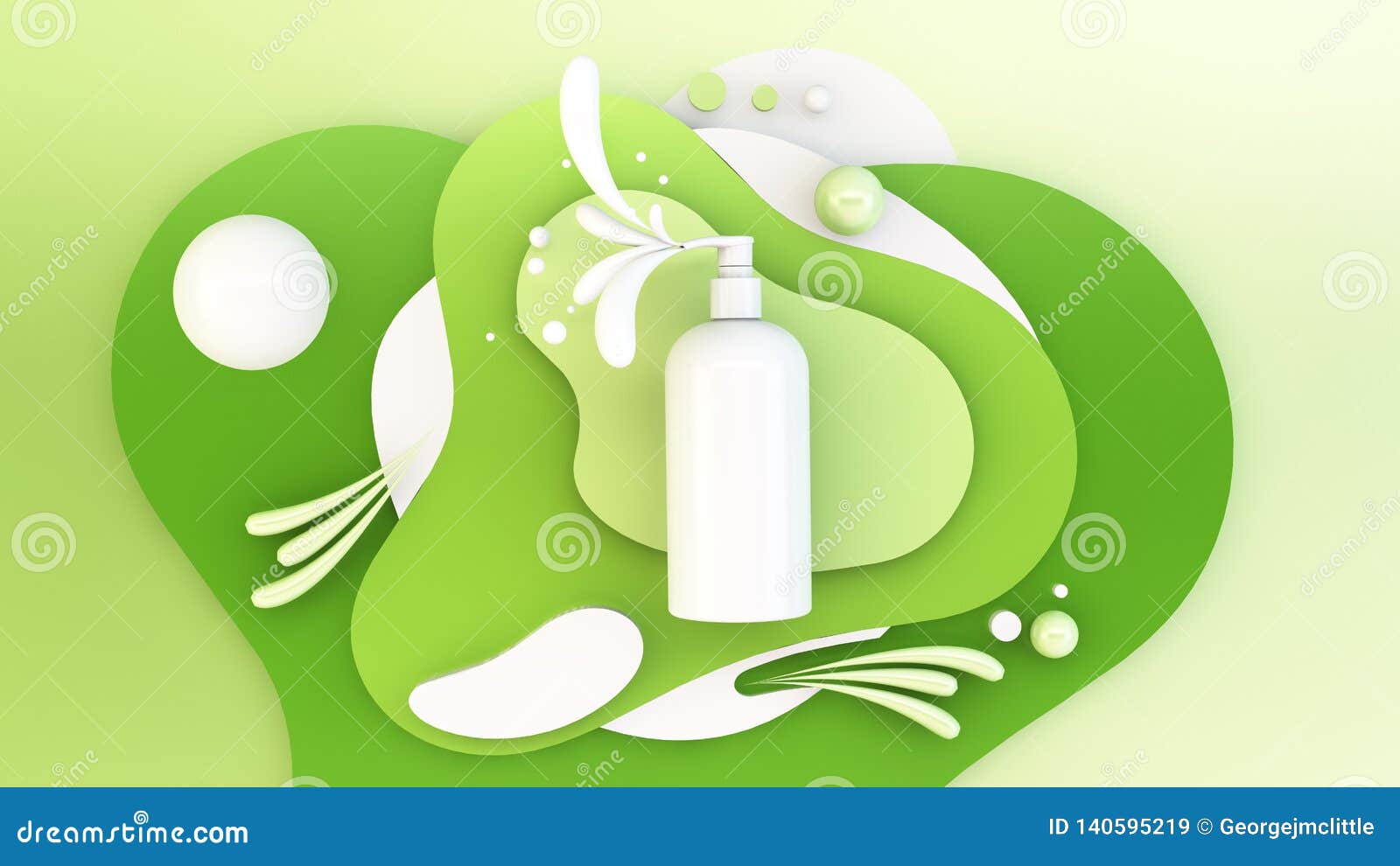 Shampoo on Green Background Stock Illustration - Illustration of body ...