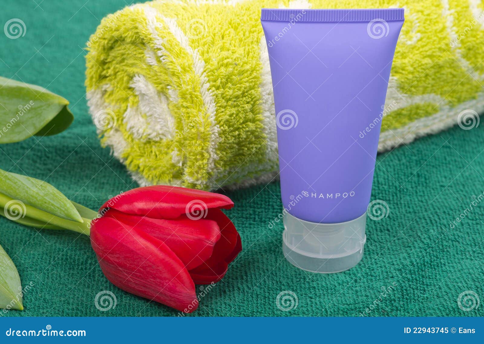 Shampoo and towel stock image. Image of bathroom, hotel - 22943745