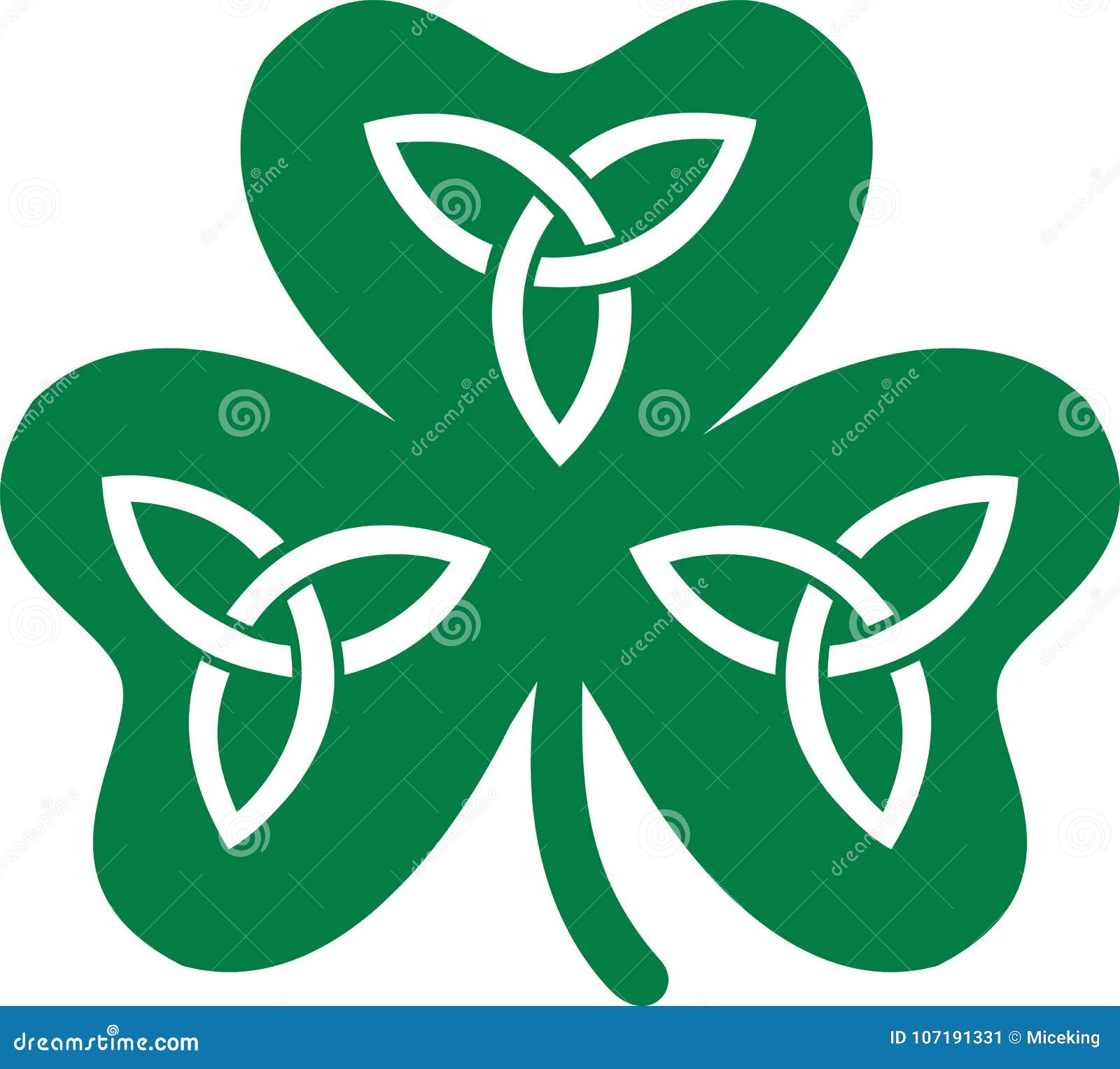 Shamrock with celtic knots stock vector. Illustration of irish - 107191331
