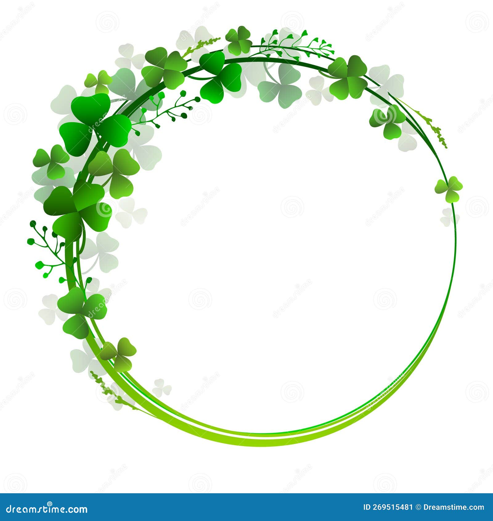 Shamrock or Clover Decorative Wreath. Element Design for St. Patricks ...