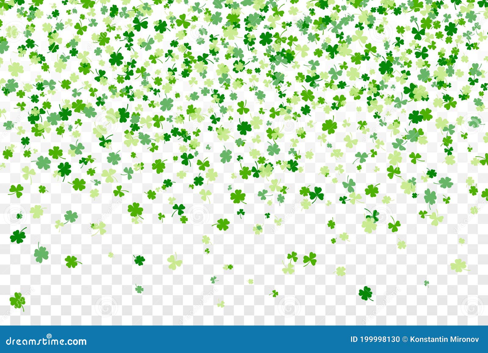 Shamrock Or Clover Leaves Flat Design Green Backdrop Pattern Vector ...