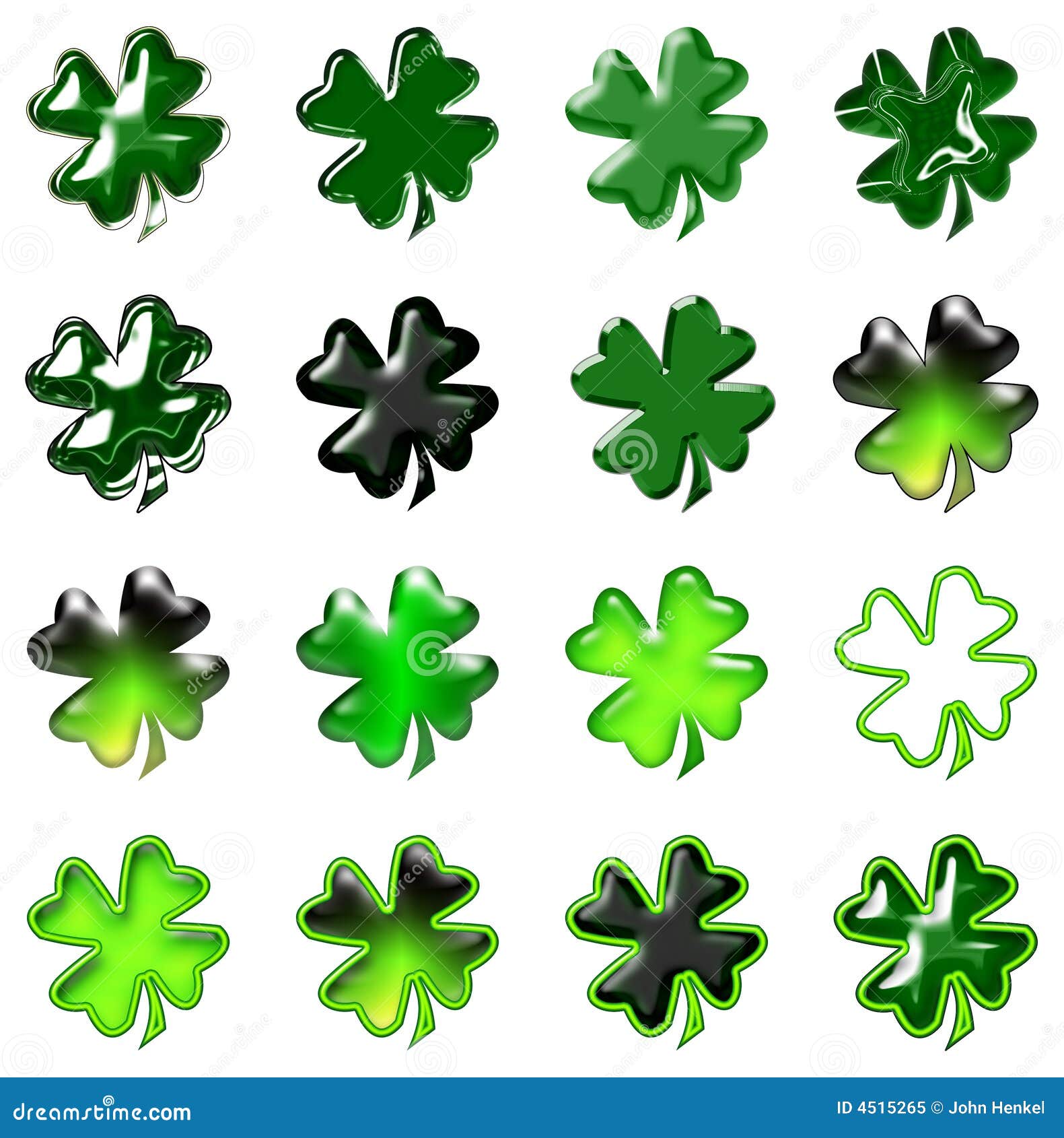 Shamrock Collection stock illustration. Illustration of shamrock - 4515265