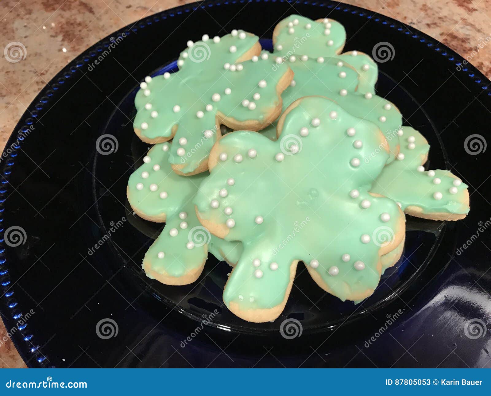 Shamrock Cookies stock image. Image of clover, shamrock - 87805053